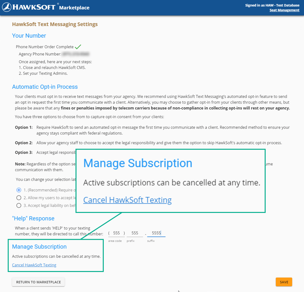 Changes to HawkSoft Text Messaging due to 10DLC