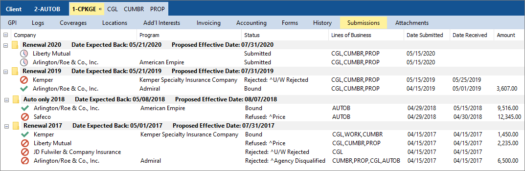 Organize and Track Submissions at a Glance in HawkSoft